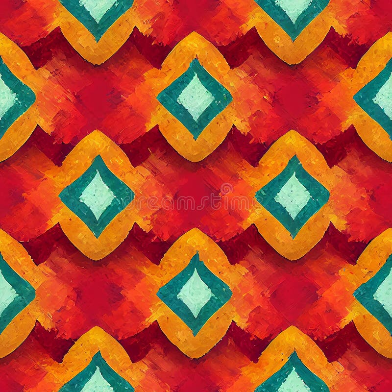 Abstract Seamless Pattern in Hispanic Colours, AI Generated Stock Photo ...