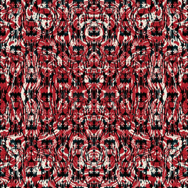 Abstract Seamless Pattern Illustration of Warped Stripes, Splatters and ...