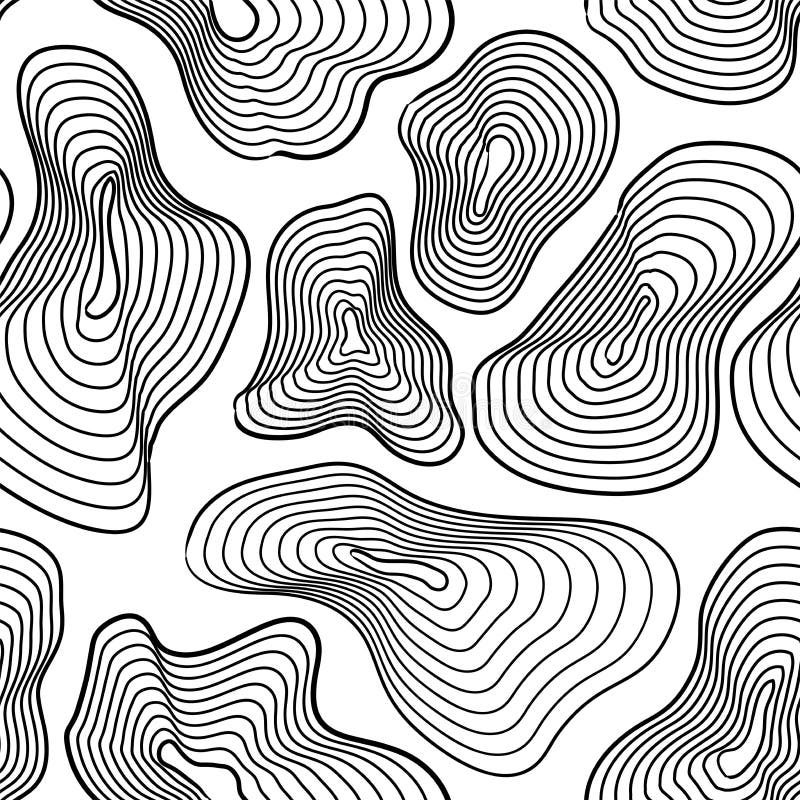 Abstract Seamless Pattern with the Image of Curved Lines. Stock Vector ...