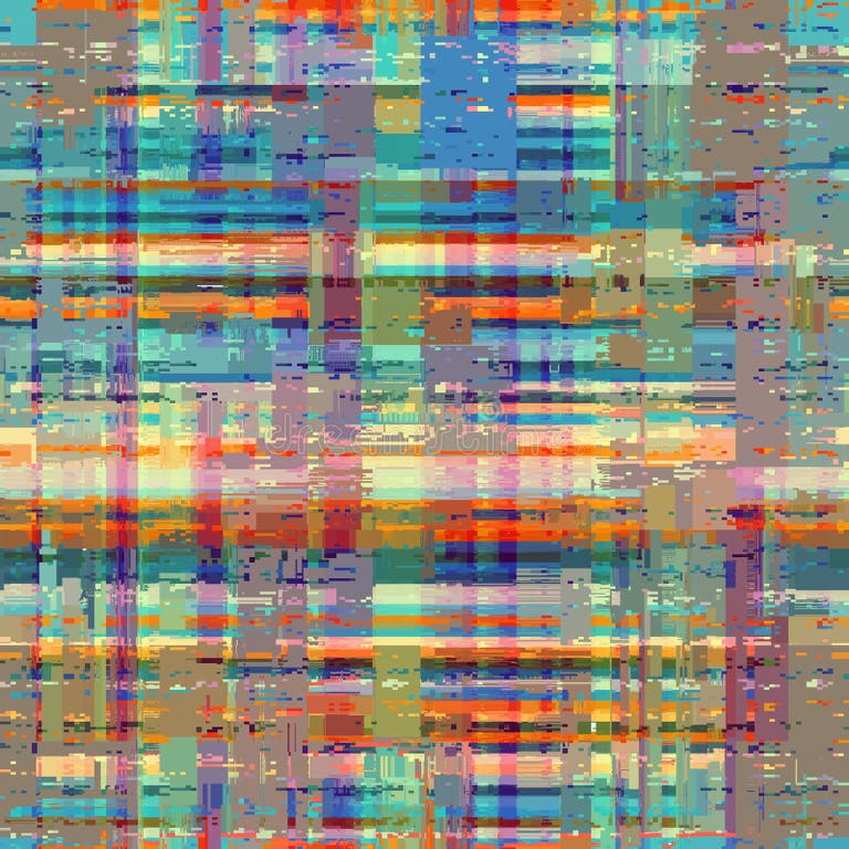 Vector Pattern with Imitation of Grunge Glitch Texture. Plaid Retro ...