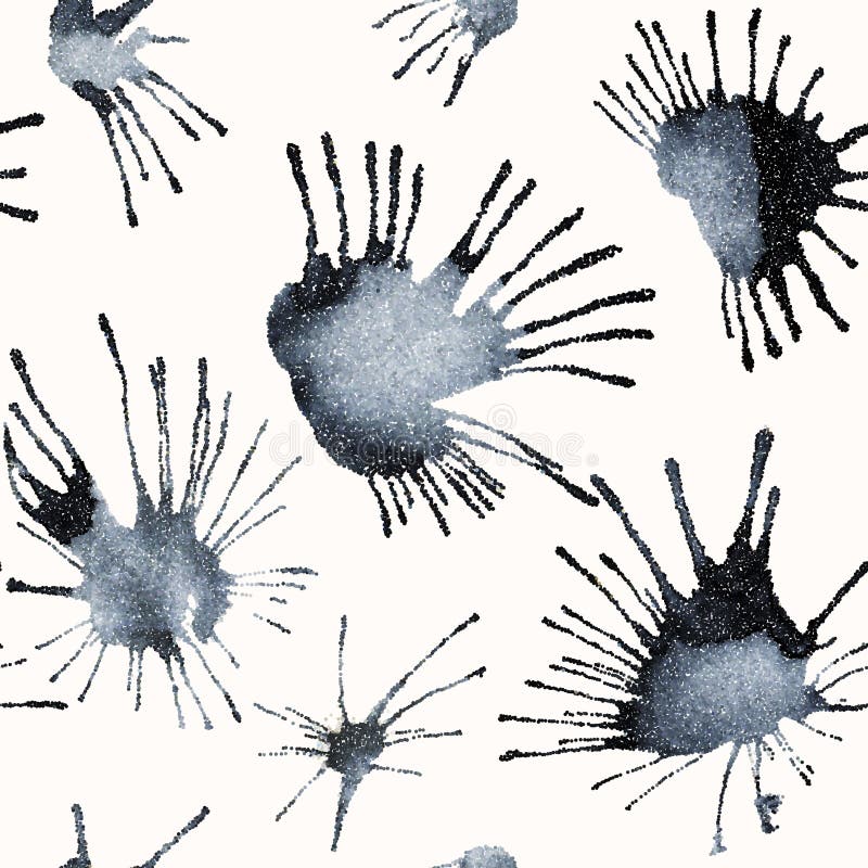Abstract Seamless Pattern with Ink Spots Stock Vector - Illustration of ...