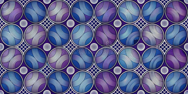 Abstract Seamless Pattern of Interlocking Circles with Gradient Hues ...