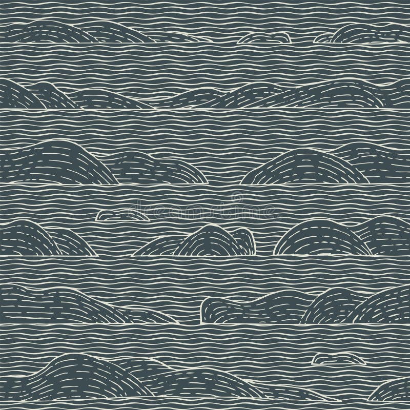 Abstract Seamless Pattern with Islands on Water Stock Vector ...