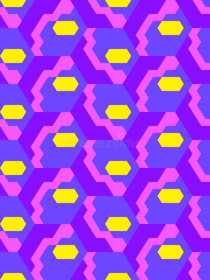 Abstract Seamless Pattern in Isometric Style. Mosaic of Geometric ...