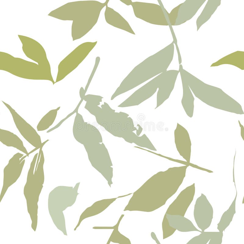 Abstract Seamless Pattern with Leaves. Vector File. Stock Vector ...