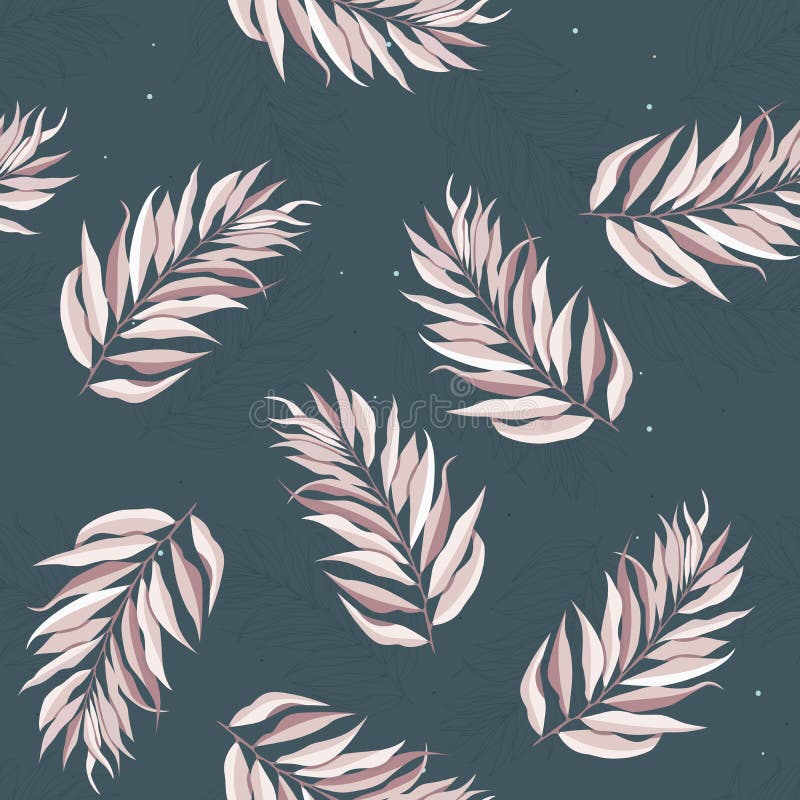 Abstract Seamless Pattern with Leaves. Vector Template. Stock Vector ...