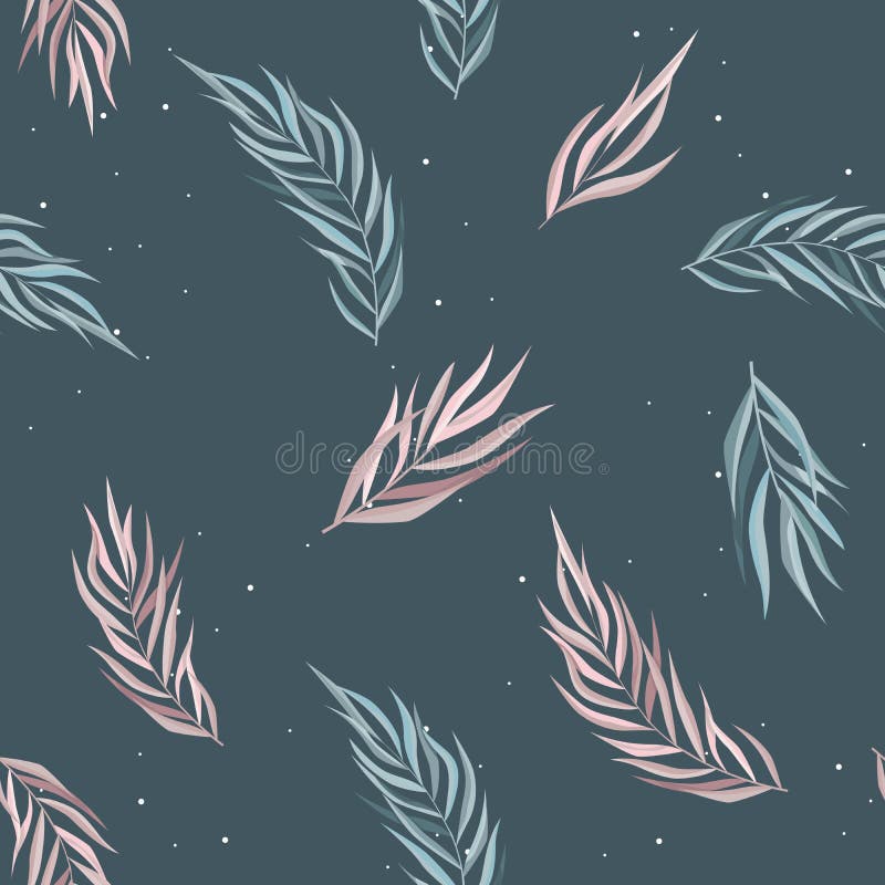 Abstract Seamless Pattern with Leaves. Vector Template. Stock Vector ...