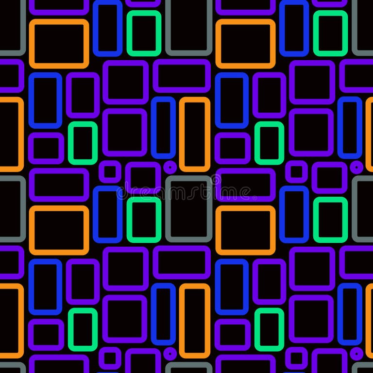 Abstract Seamless Pattern Made from Colored Rounded Rectangles. Stock ...