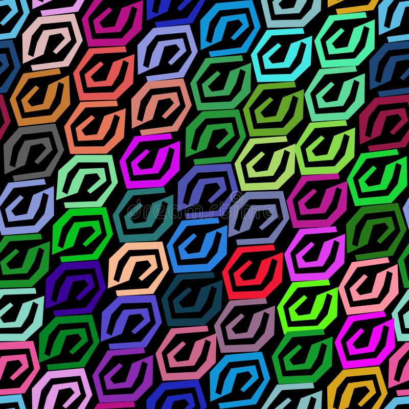 Abstract Seamless Pattern Made of Colorful Elements Stock Vector ...