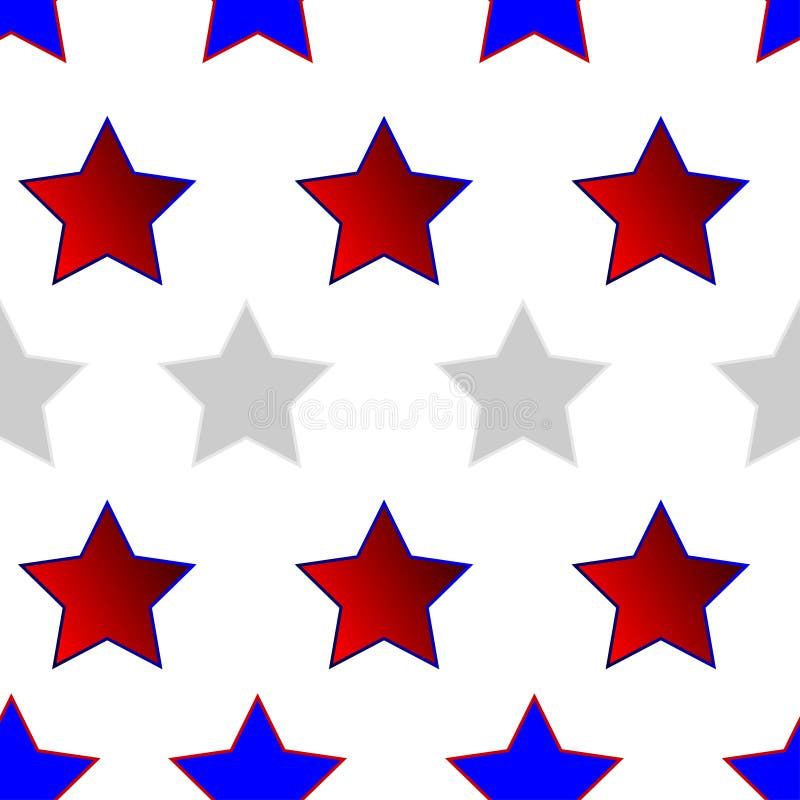 Abstract Seamless Pattern Made from Red, Blue and Red Stars Stock ...