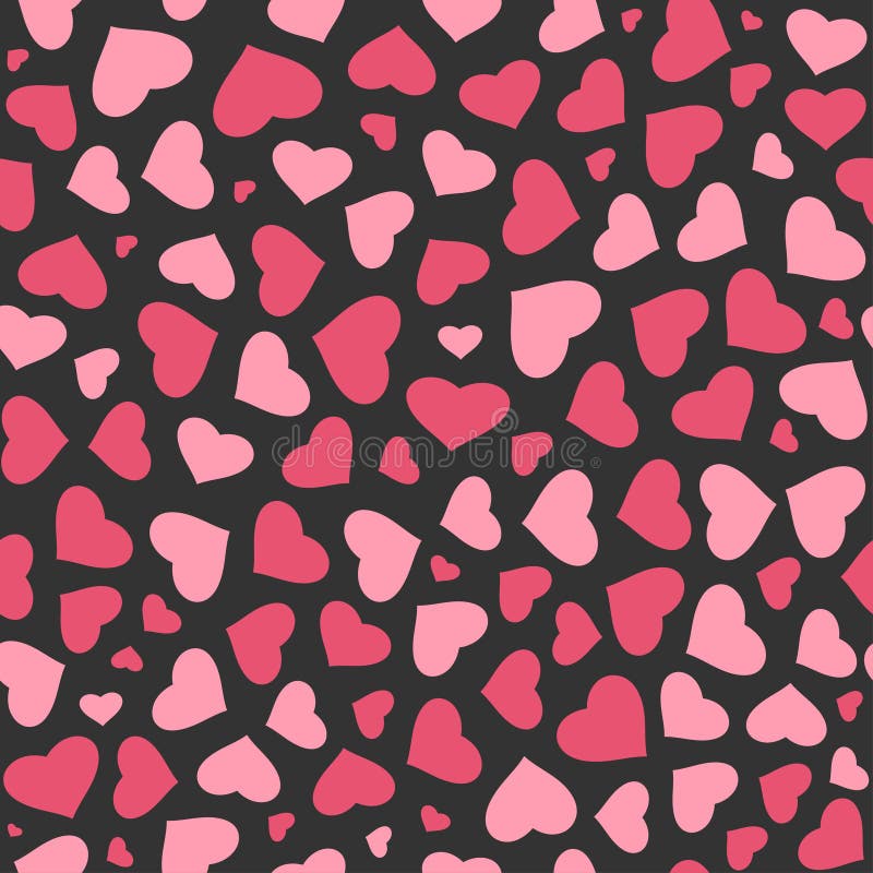 Abstract Seamless Pattern of Magenta Hearts Stock Vector - Illustration ...