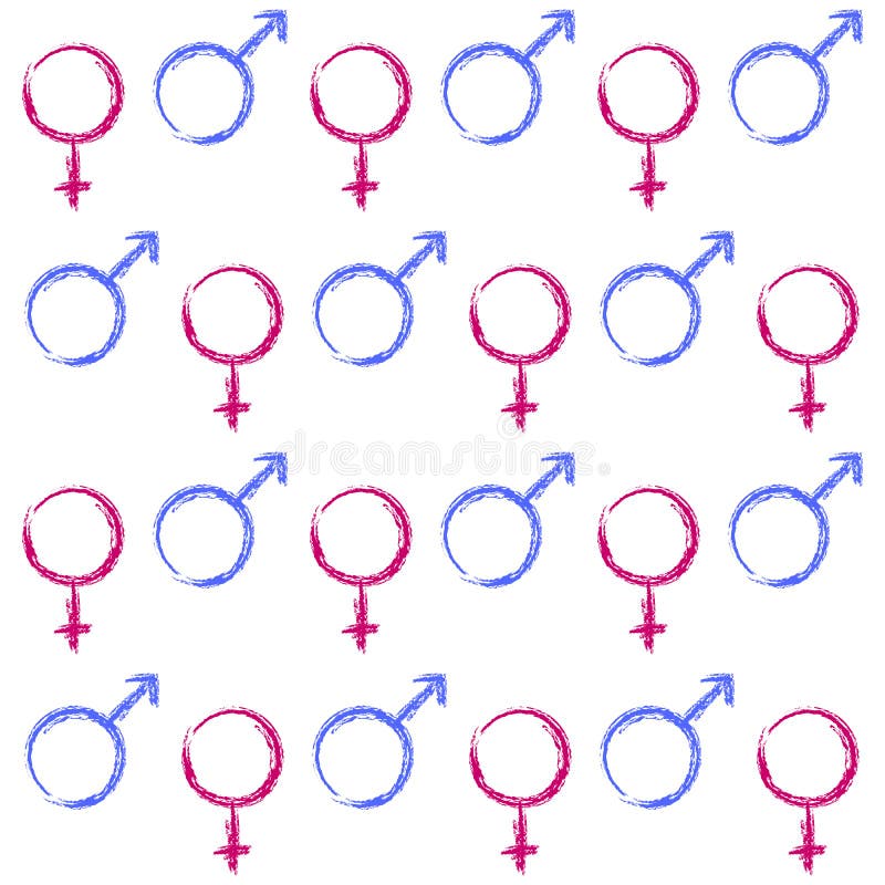 Abstract Seamless Pattern. Male and Female Symbols Stock Vector ...