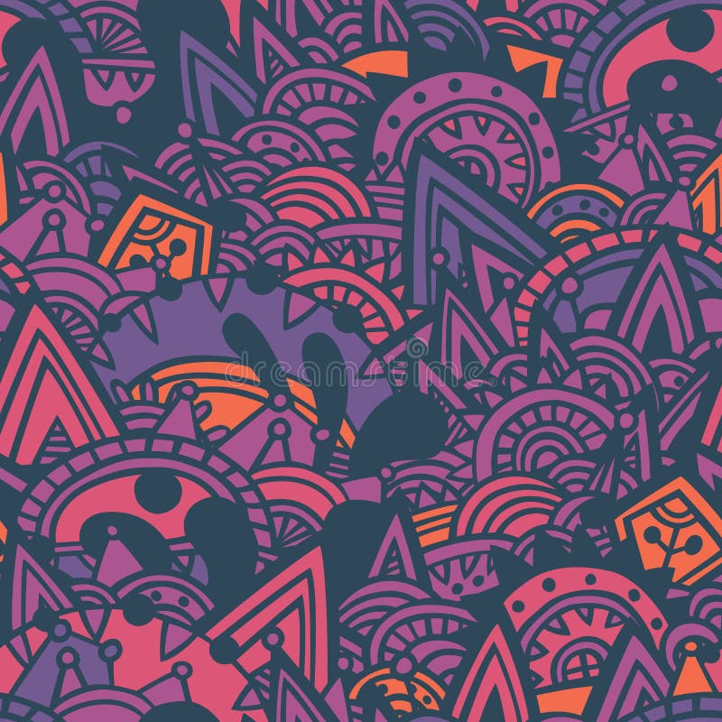 Purple Aztec Seamless Pattern. Vector Stock Vector - Illustration of ...