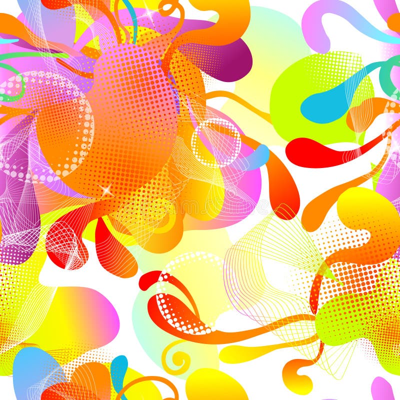 Seamless Abstract Background of Swirls and Liquid Blots. Vector ...