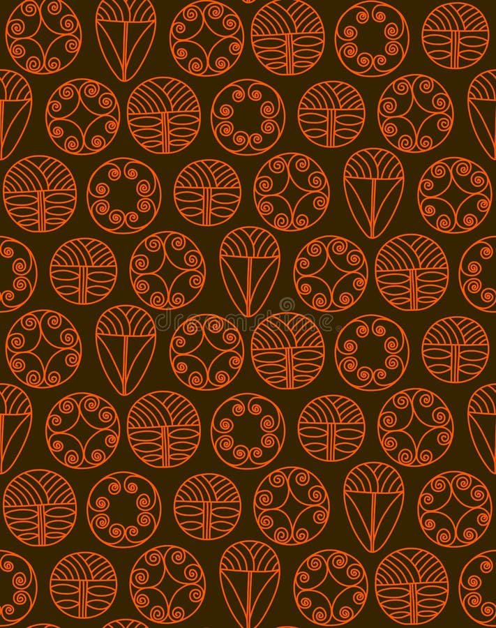 Abstract Seamless Pattern. Modern Style Linear Floral Motif Stock ...