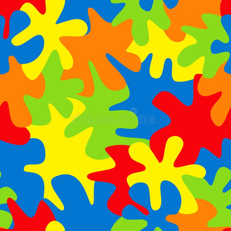 Abstract Seamless Pattern of Multi-colored Shapes. Stock Vector ...