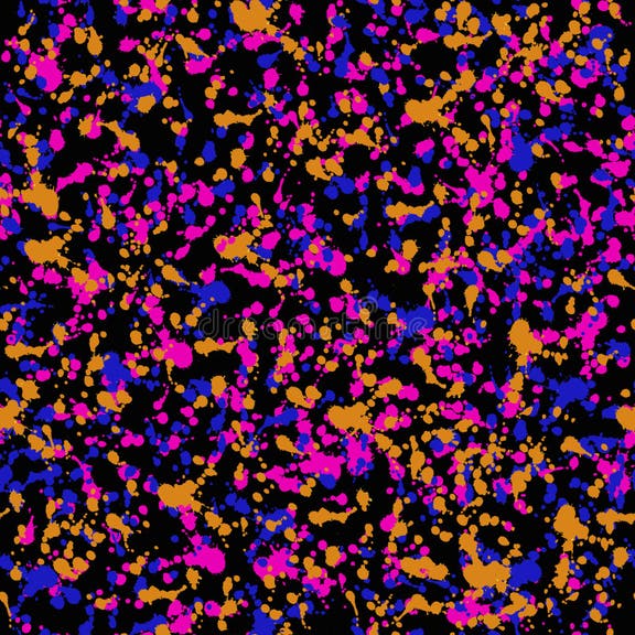 Abstract Seamless Pattern with Multi-colored Spots and Splashes. Stock ...