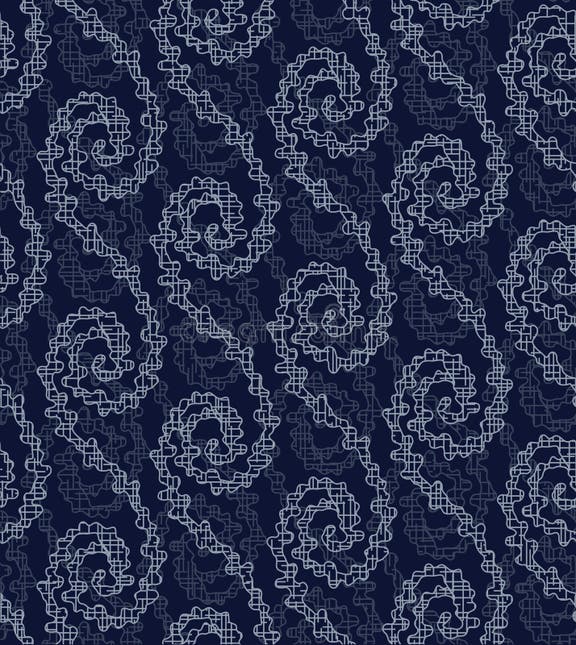 Abstract Seamless Pattern on Navy Stock Vector - Illustration of ...