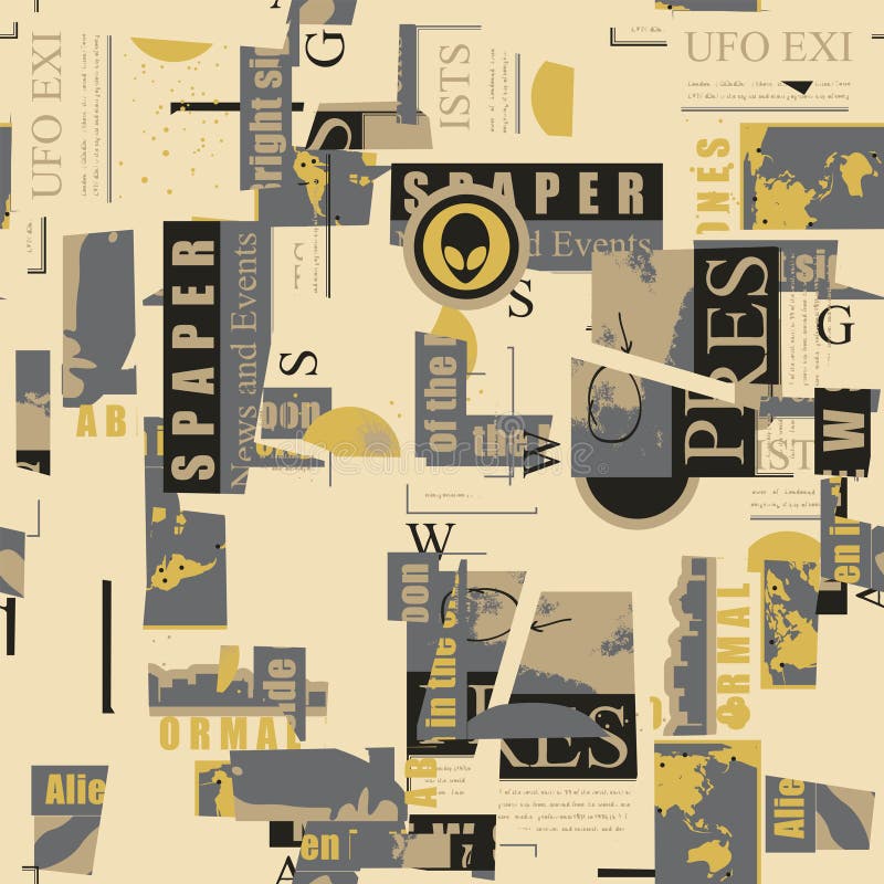 Abstract Seamless Pattern Newspaper Theme Stock Illustrations – 160 ...
