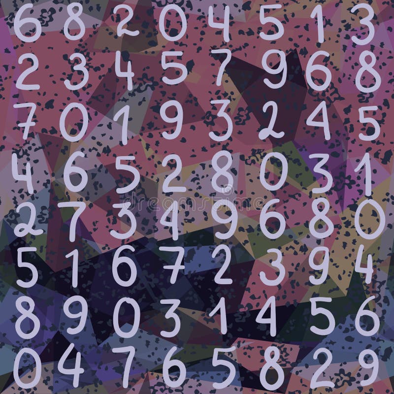 Abstract Seamless Pattern. Numbers and Grunge Texture Stock Vector ...