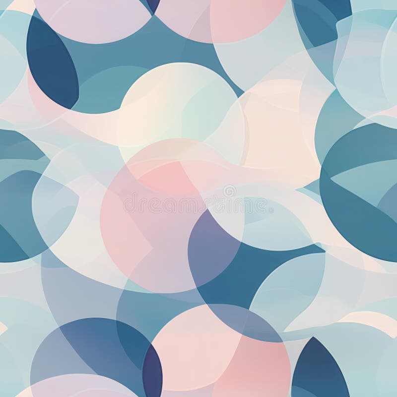 Abstract Seamless Pattern with Overlapping Translucent Circles in Soft ...