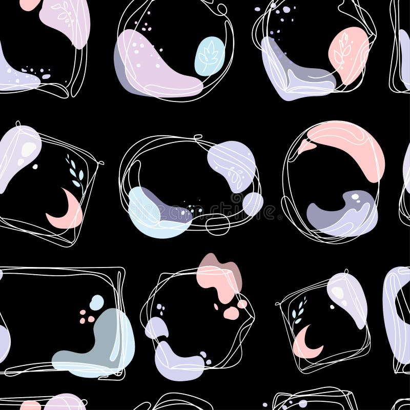 Abstract Seamless Pattern with Pastel Spots and Shapes with Different ...