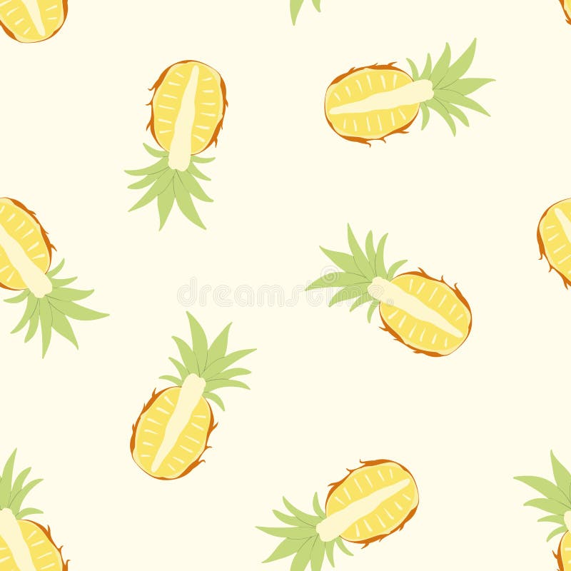 Abstract Seamless Pattern with Pineapple Stock Vector - Illustration of ...