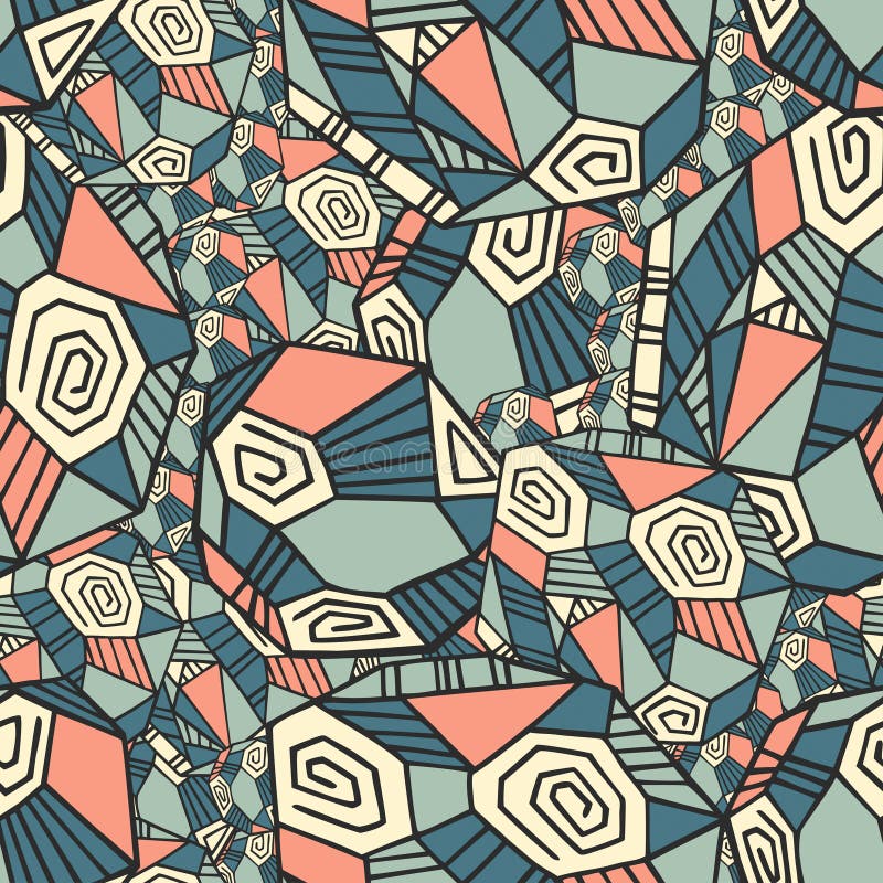 Abstract Seamless Pattern with Polygons Stock Vector - Illustration of ...