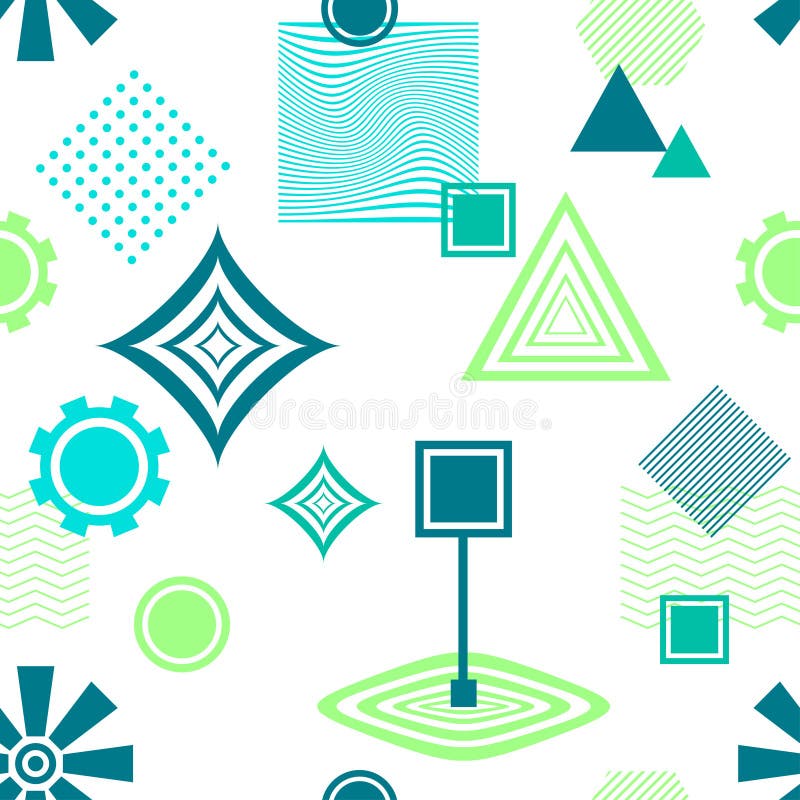 Abstract Seamless Pattern in Postmodern Memphis Style Black Grey on ...