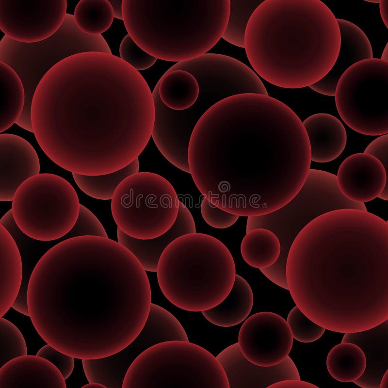 Abstract Seamless Pattern with Red Voluminous Different Balls on ...