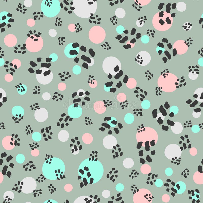 Abstract Seamless Pattern with Repeated Colored Round Dots and Spots ...