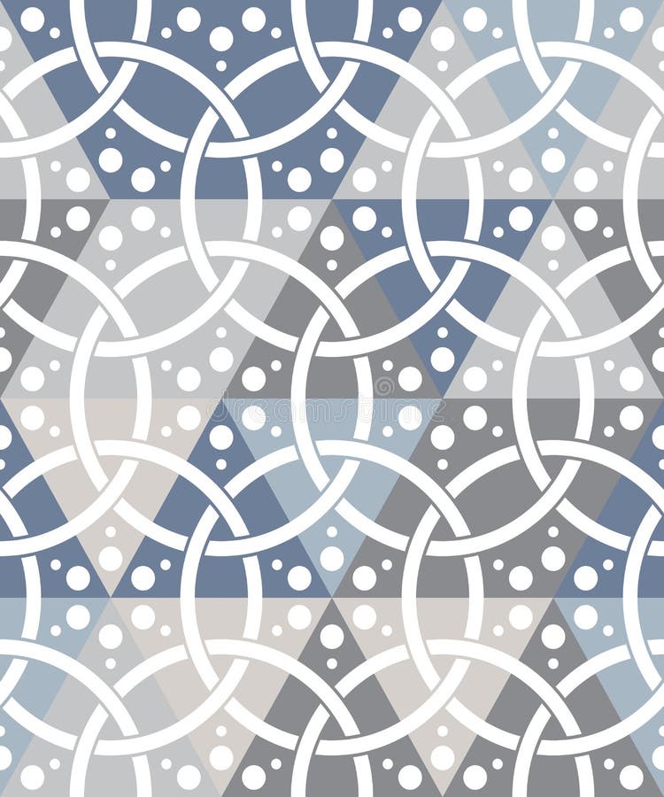 Abstract Seamless Pattern of Rings and Dots. Rings Tied To Each Other ...