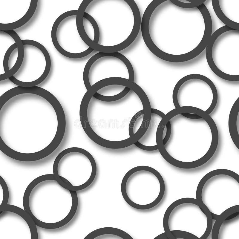 Abstract Seamless Pattern of Rings with Shadows Stock Vector ...