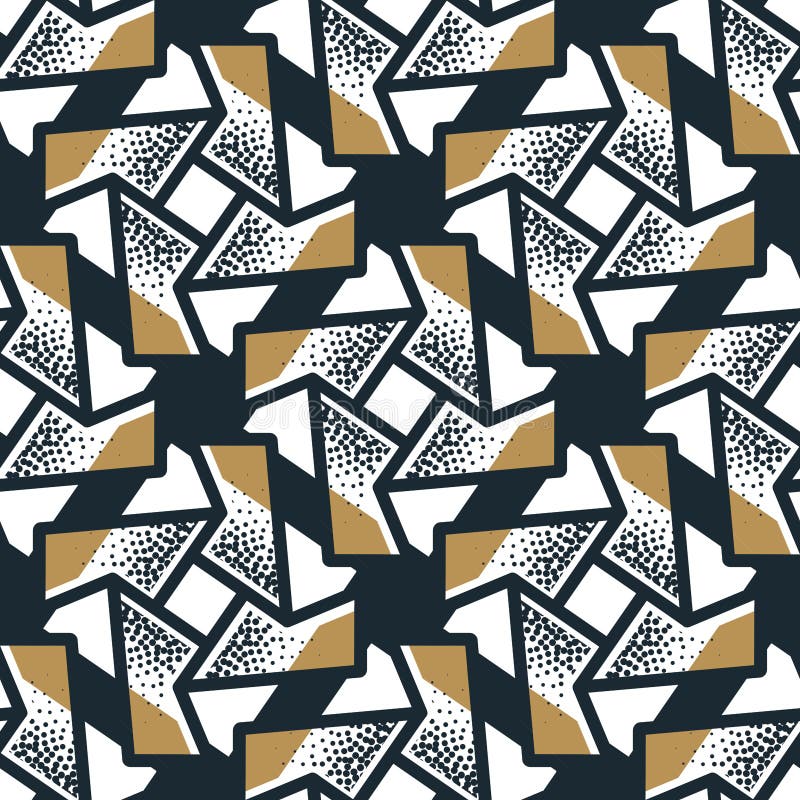 Abstract Seamless Pattern of Rotating Geometric Shapes with Dots ...