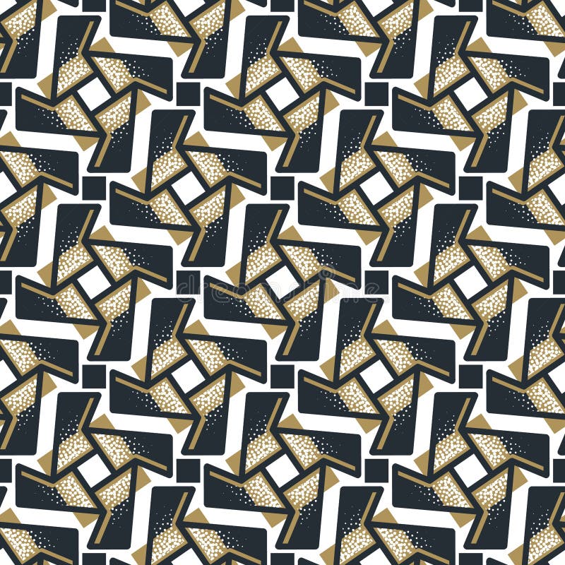 Abstract Seamless Pattern of Rotating Geometric Shapes with Dots ...
