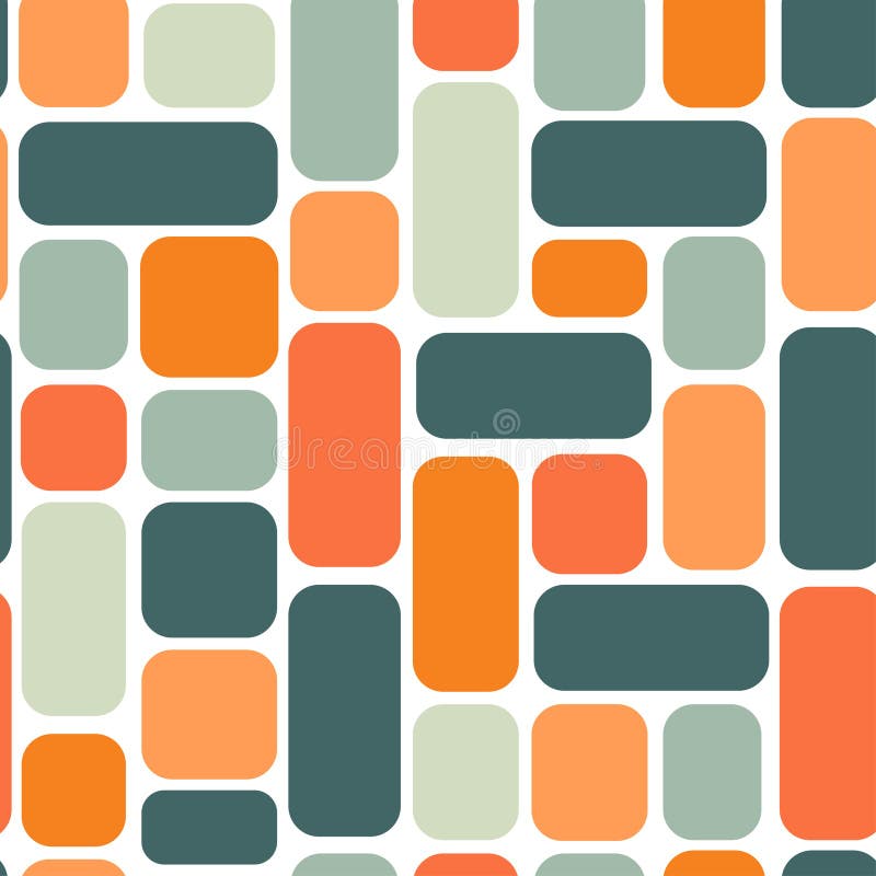 Abstract Seamless Pattern with Rounded Rectangles. Template for ...