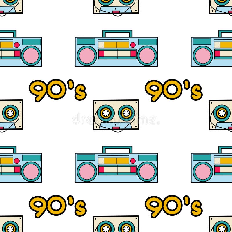 Abstract Seamless Pattern in 90s Style Vector Stock Vector ...