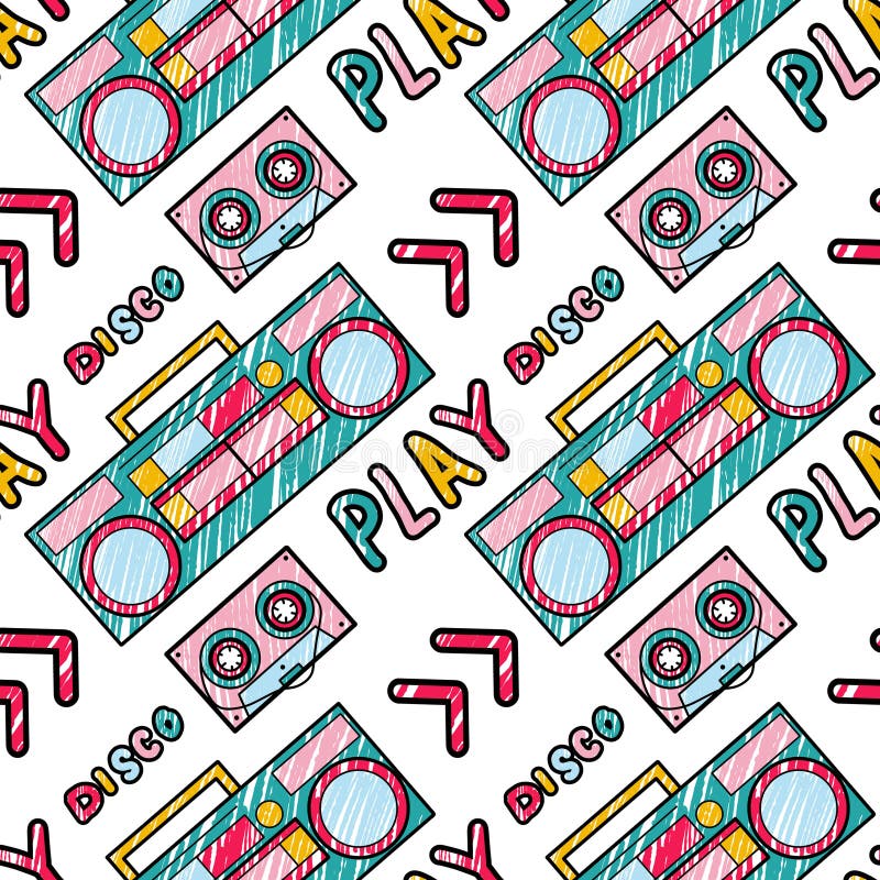 Abstract Seamless Pattern in 90s Style Vector Stock Vector ...