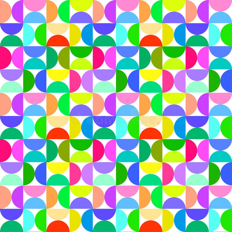 Abstract Seamless Pattern, Semicircles of Different Colors. Stock ...