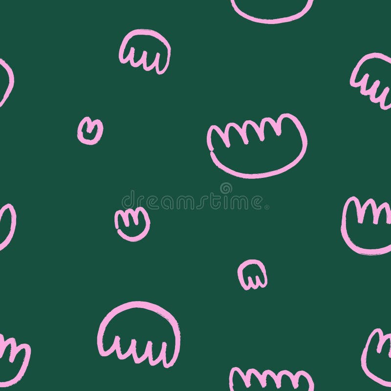 Abstract Seamless Pattern in Simple Doodle Style. Endless Natural ...