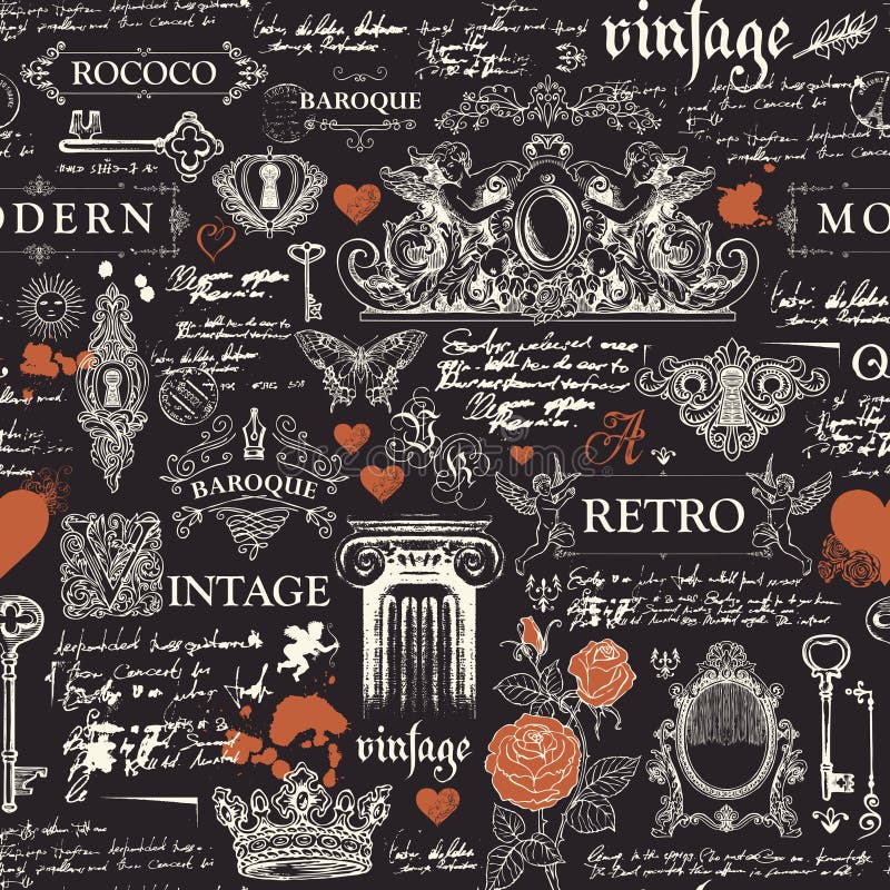 Rococo Furniture Pattern Stock Illustrations – 1,003 Rococo Furniture ...