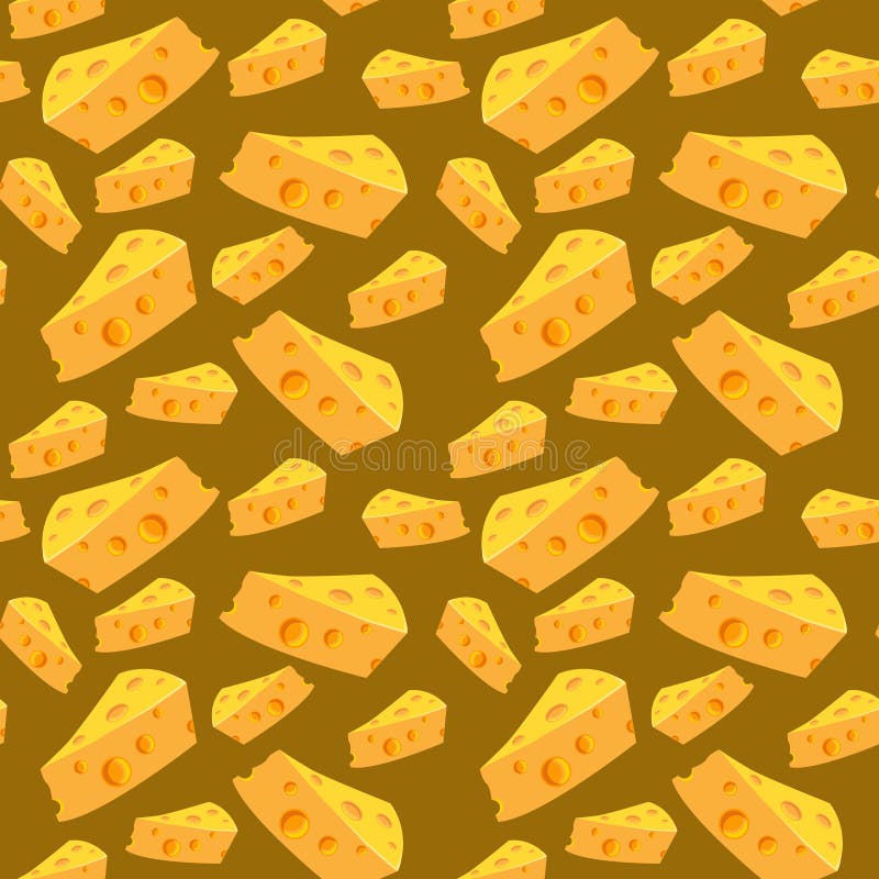 Abstract Seamless Pattern with Slices of Cheese Stock Vector ...