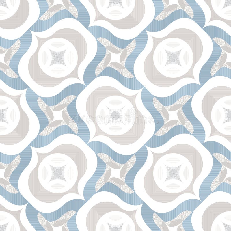 Abstract Seamless Pattern of Smooth Lines and Shapes. the Geometric ...