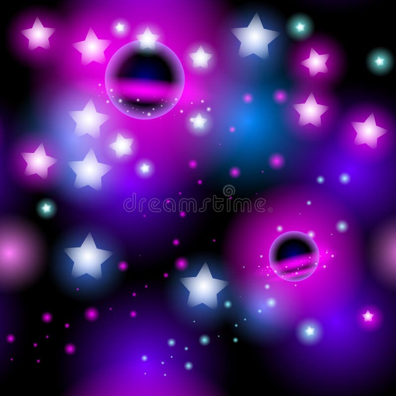 Abstract Seamless Pattern Space with Stars. Vector Stock Vector ...