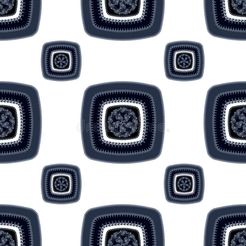 Abstract Seamless Pattern with Square on White Stock Illustration ...