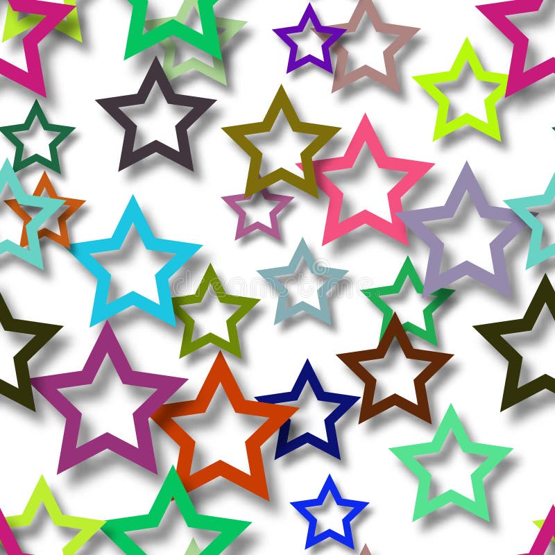Abstract Seamless Pattern of Stars with Shadows Stock Vector ...