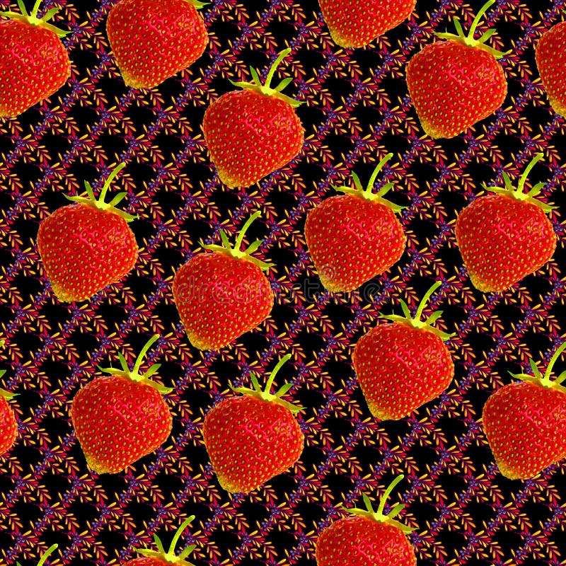 Abstract Seamless Pattern with Strawberry. Stock Illustration ...