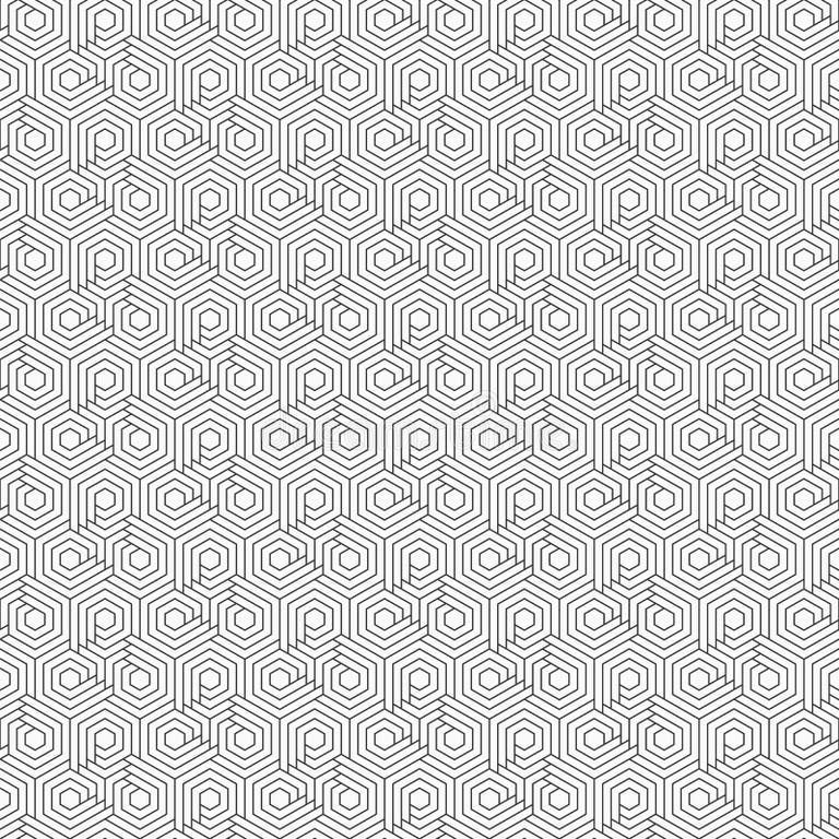 Abstract Seamless Pattern. Striped Linear Geometric Tiles with Triple ...