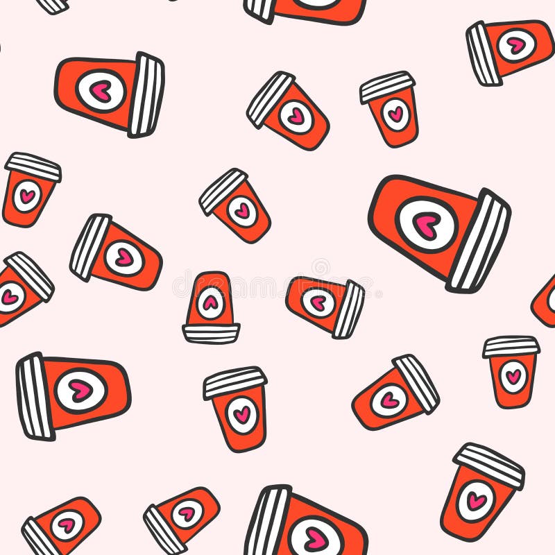 Coffee To Go Cups. Abstract Seamless Pattern. Surface Design. Modern ...