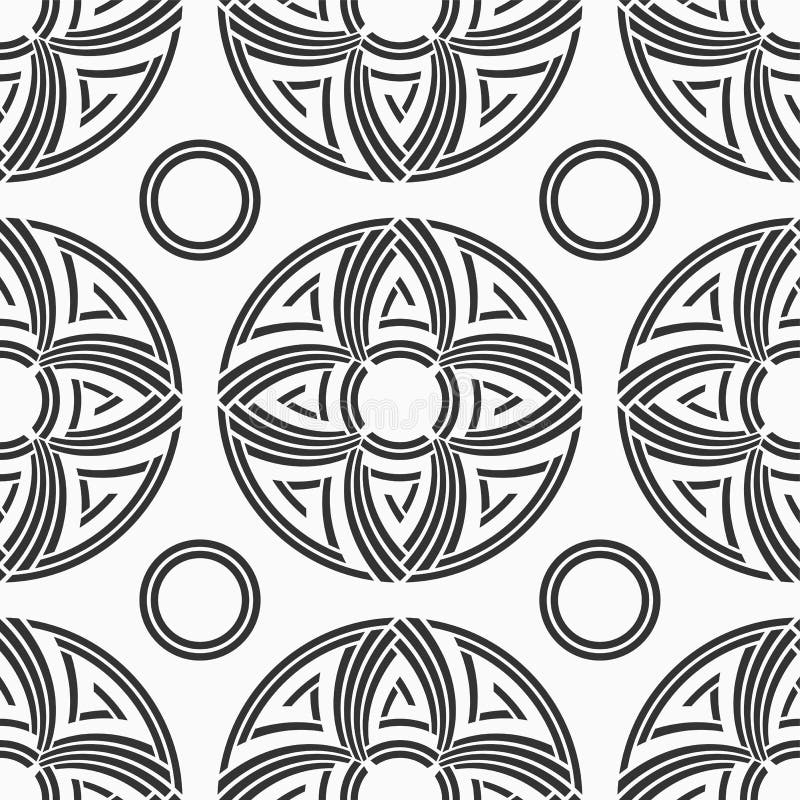 Abstract Seamless Pattern with Symmetric Round Geometric Shapes ...